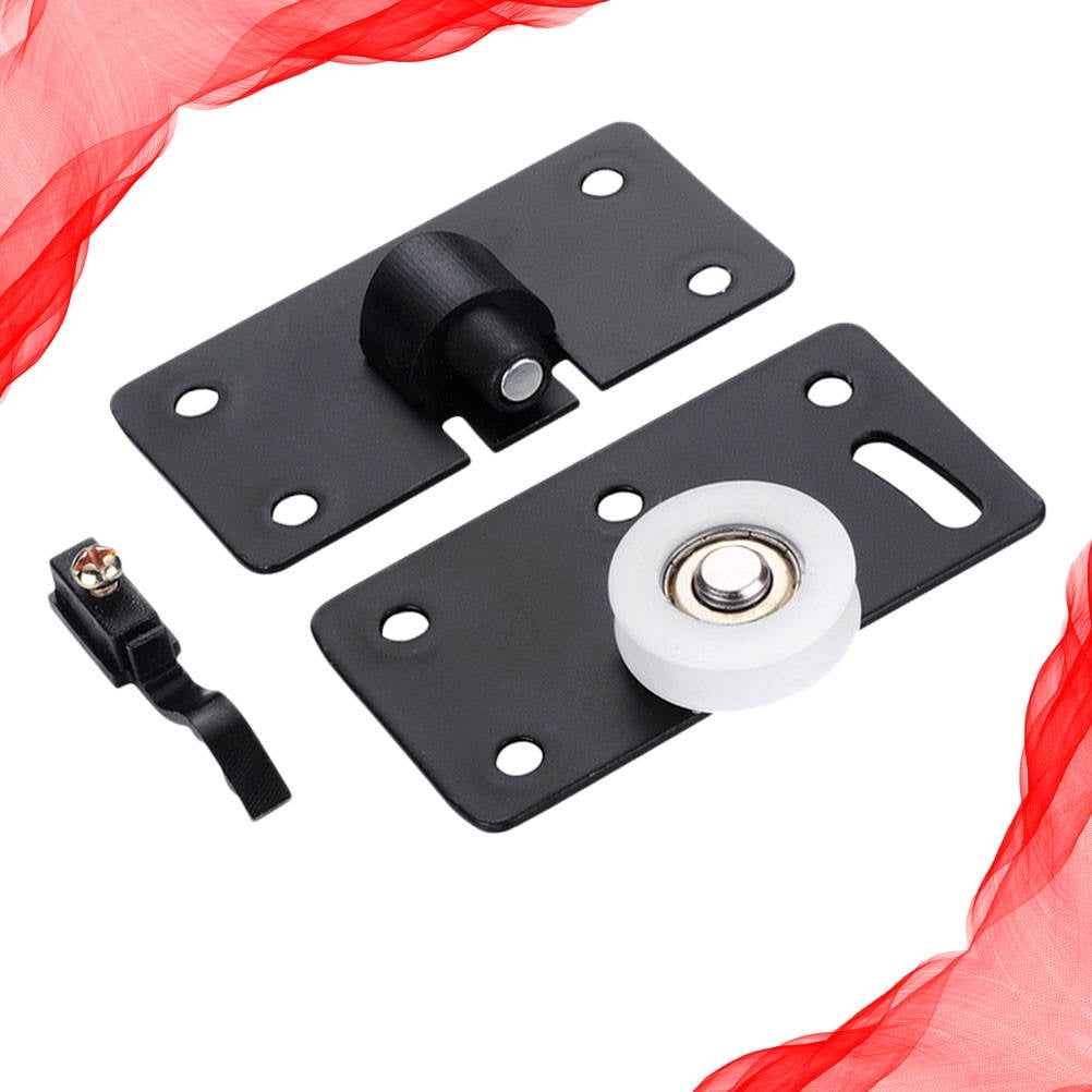 LEORX 2Pcs Black Metal Sliding Door Pulleys for Wardrobe Wheels 3.1x1 ...