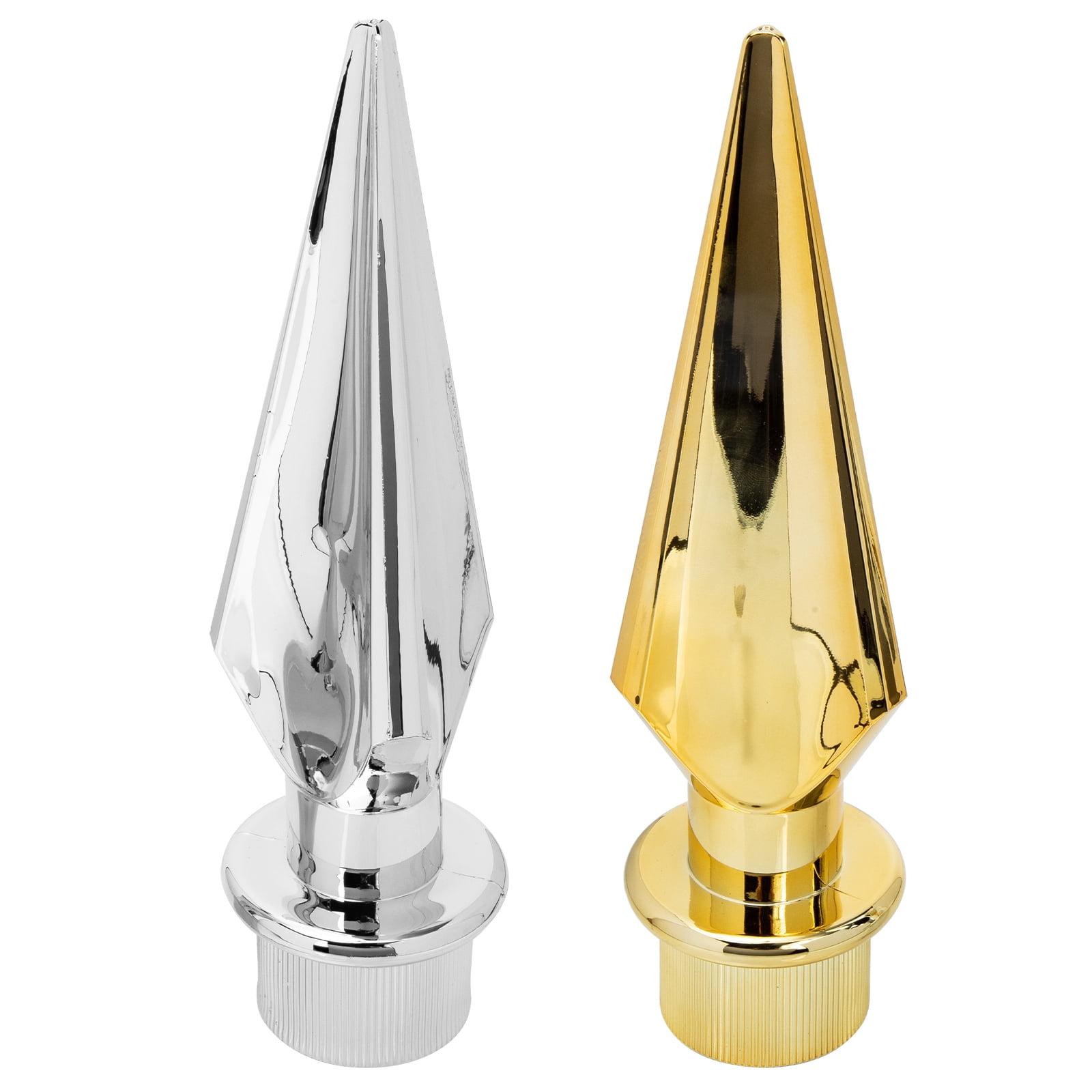 LEORX 2Pcs Flag Toppers for Indoor Flagpole in Golden and Silver 11 ...