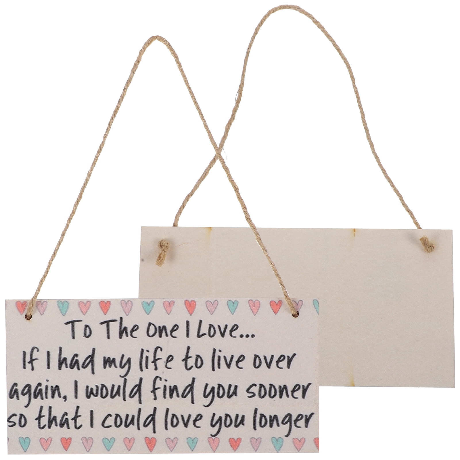 LEORX 2Pcs Hanging Plaques for Home Decor Home Sign Rustic Wooden Board ...