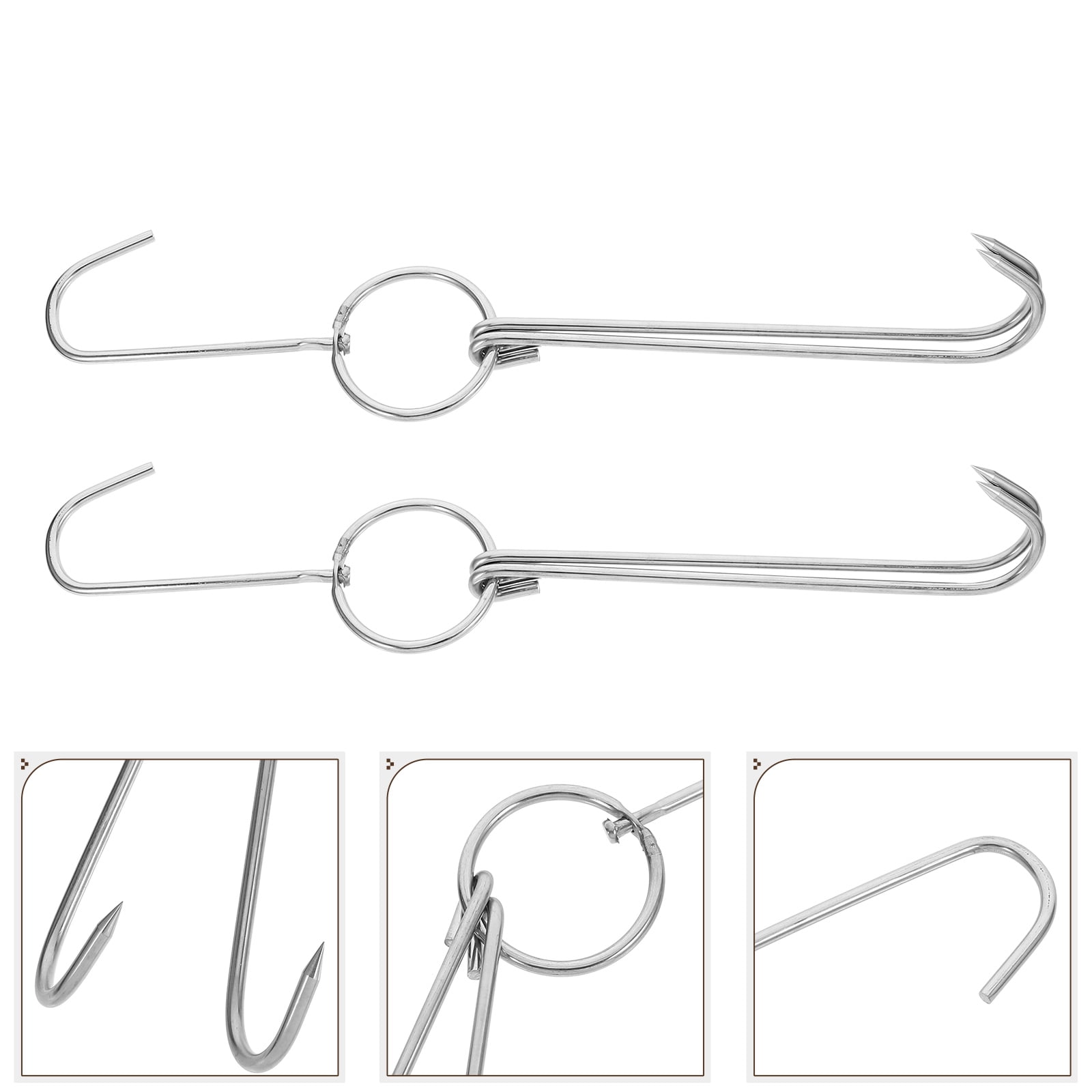 LEORX 2Pcs Meat Hooks for Butchering Stainless Steel Hanging Hook for ...