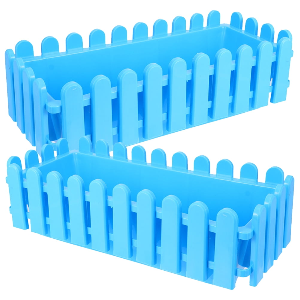 LEORX 2Pcs Rectangular Plastic Planter Boxes for Indoor and Outdoor ...