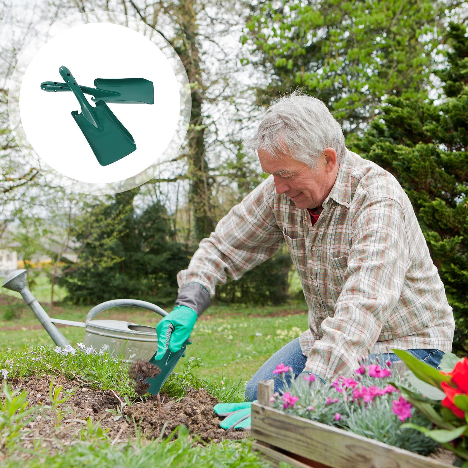 LEORX 2Pcs Small Garden Tools Metal Red Soil Digging Tools For Balcony ...