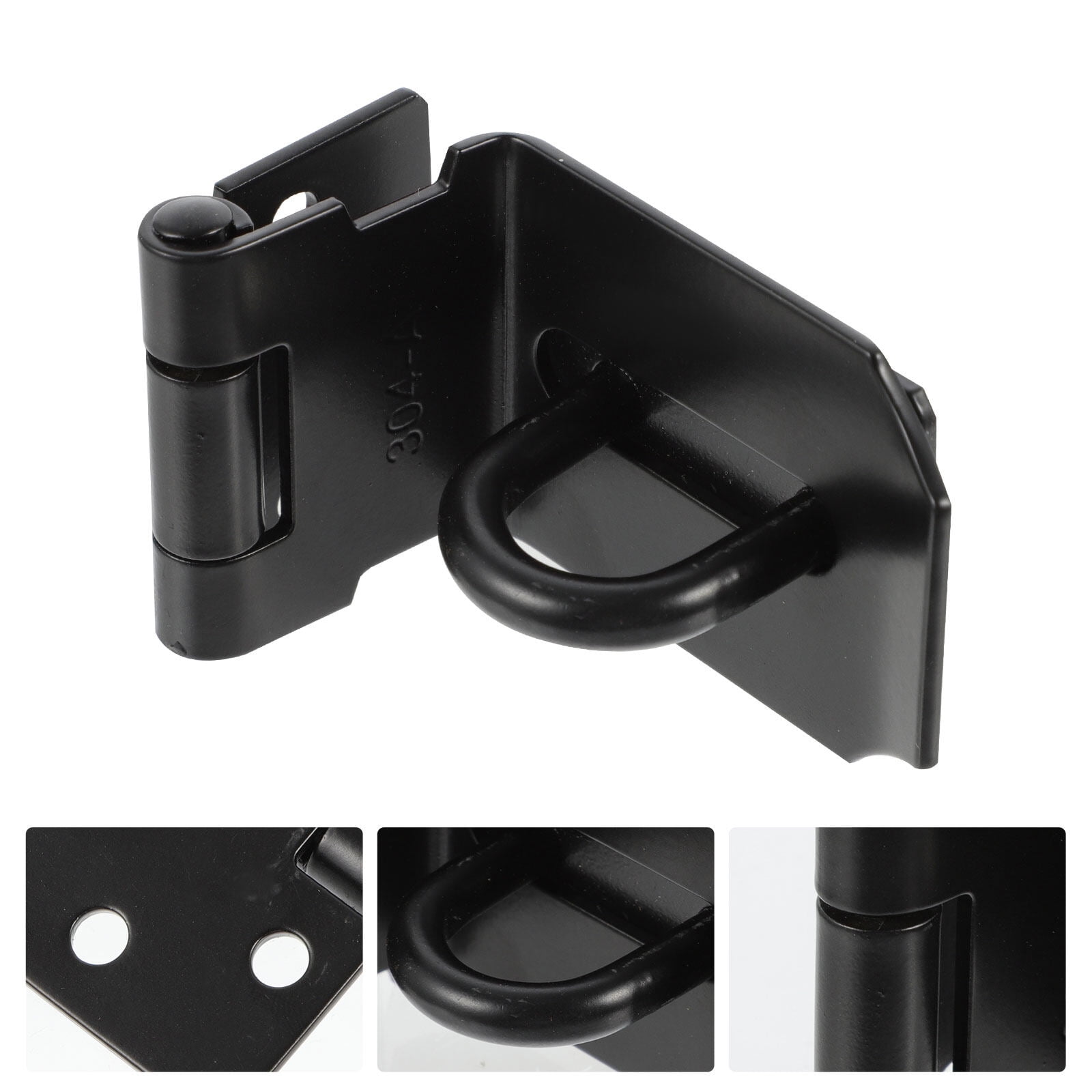 LEORX 2Pcs Steel Hasp Clasp Lock Latch for Locking Black Right Angle ...