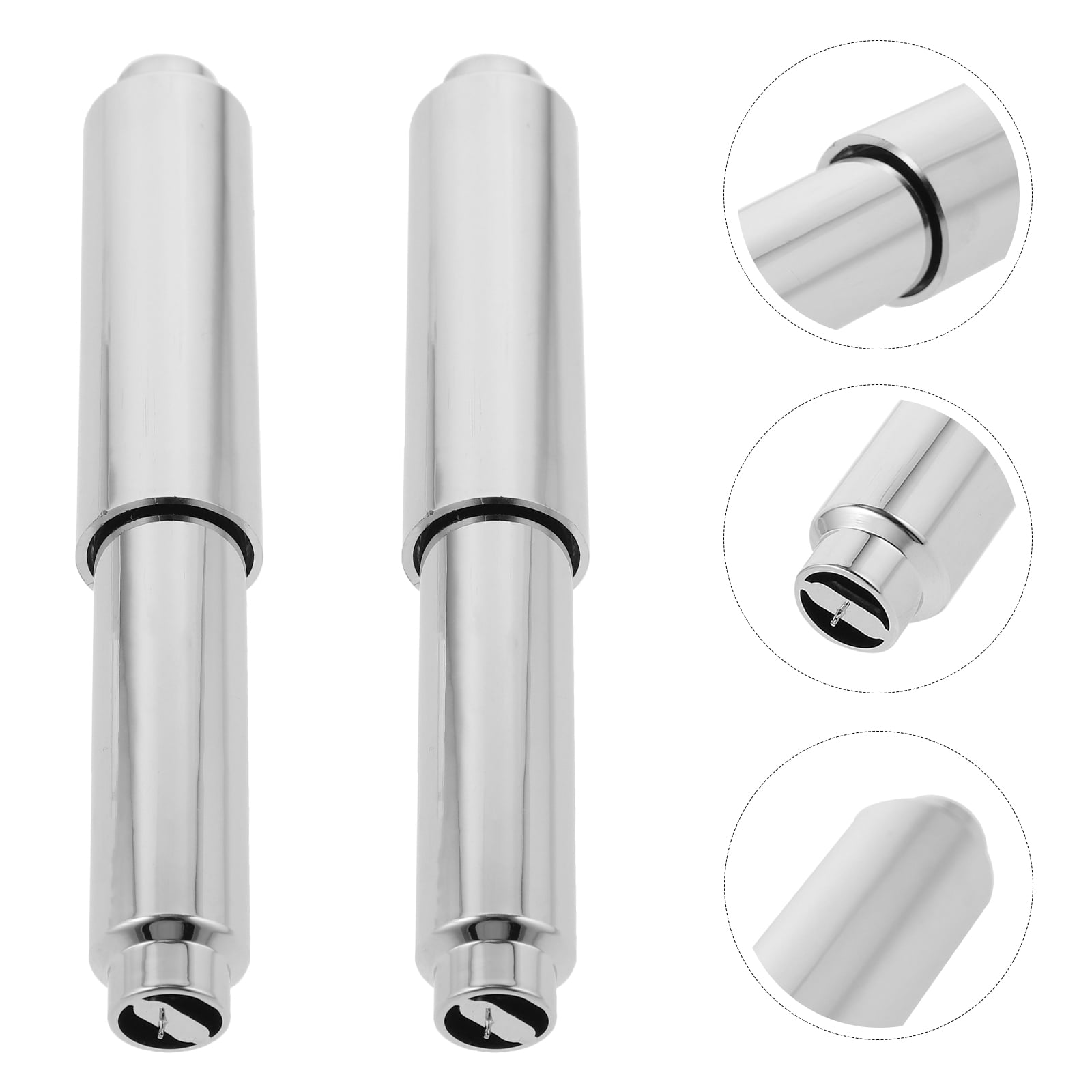 LEORX 2Pcs Tissue Roll Rod Silver Bathroom Storage Rack Retractable ...