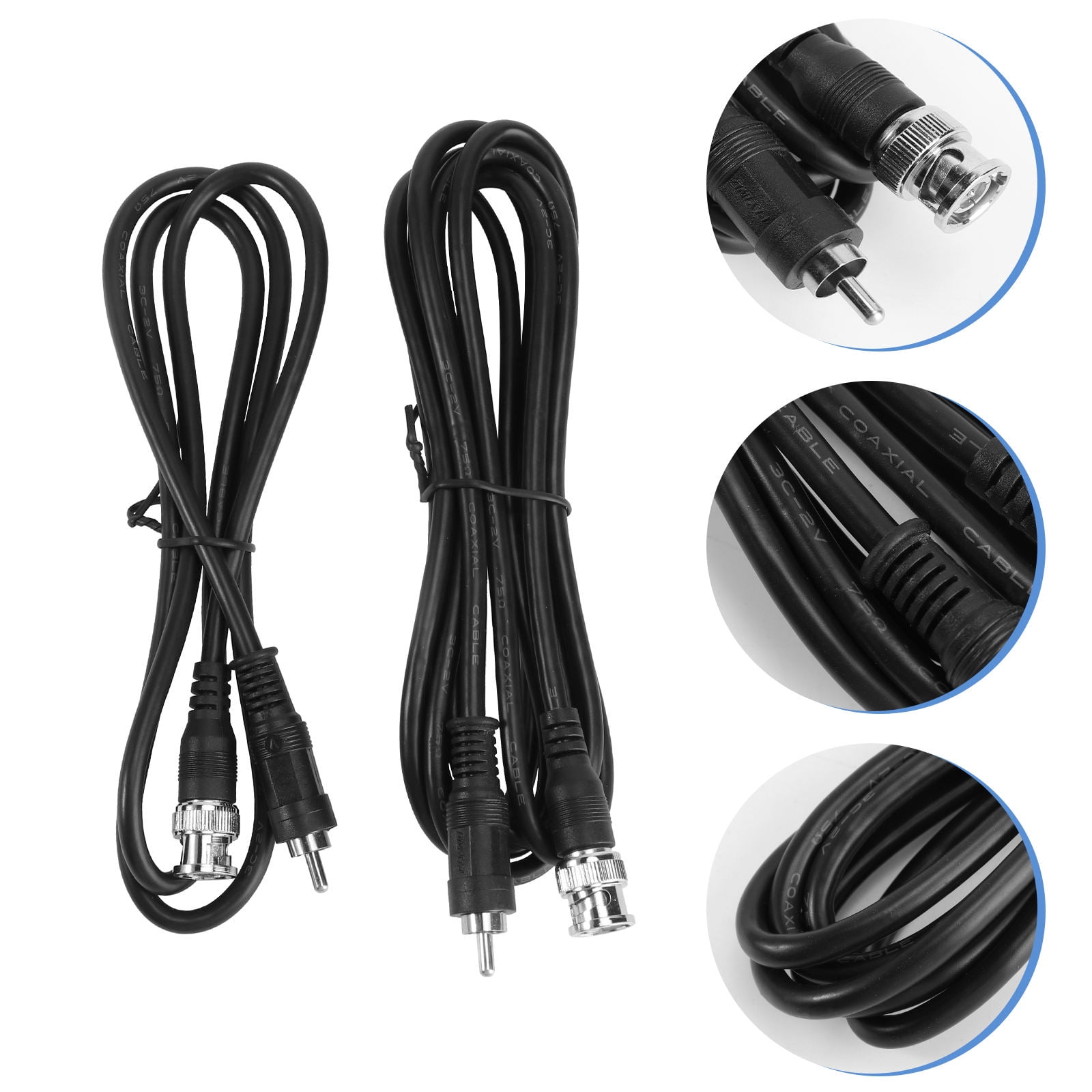 LEORX 2Pcs Durable to Video Converter Cables Flexible Black Wire ...