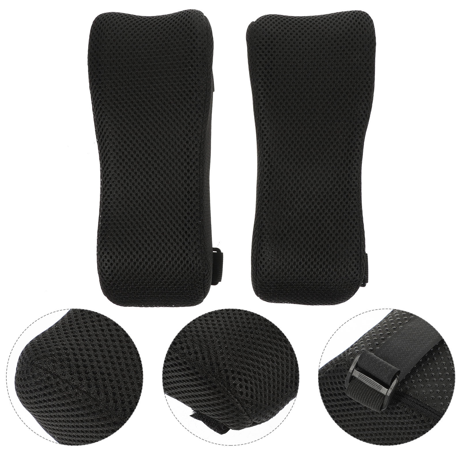 LEORX 2Set Office Chair Arm Cushion Chair Arm Rests Black Memory Sponge ...