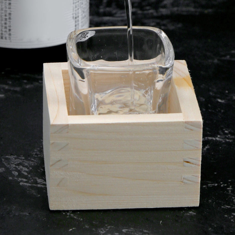 LEORX 2pcs Japanese Sake Cup Box Wooden Square Box Japanese Sushi ...