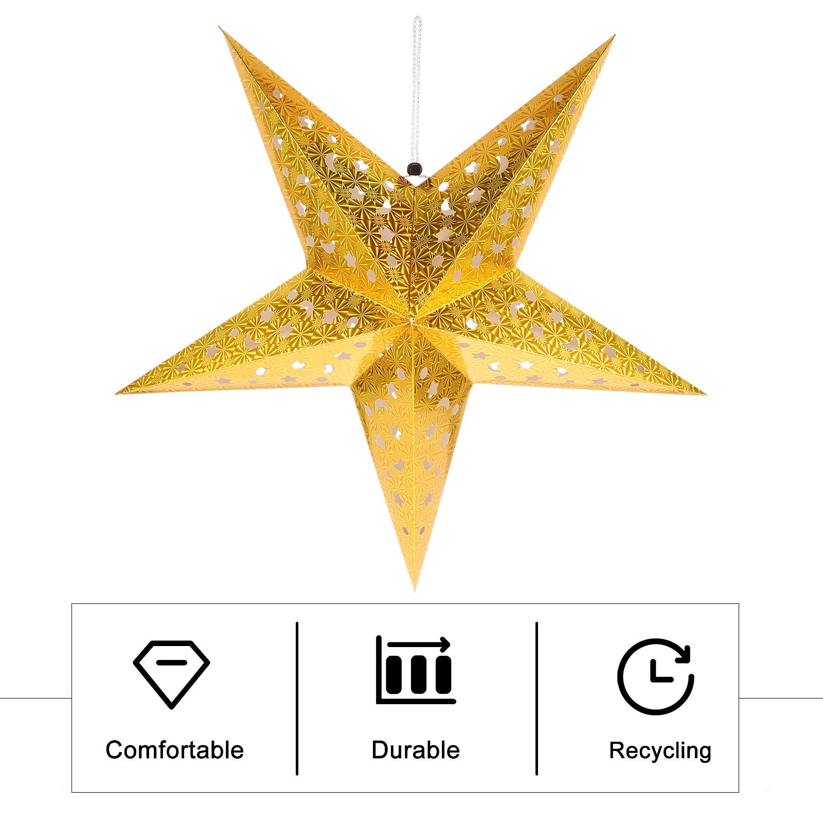 LEORX 2pcs Paper Star Light Shades Pointed Star For Special ...