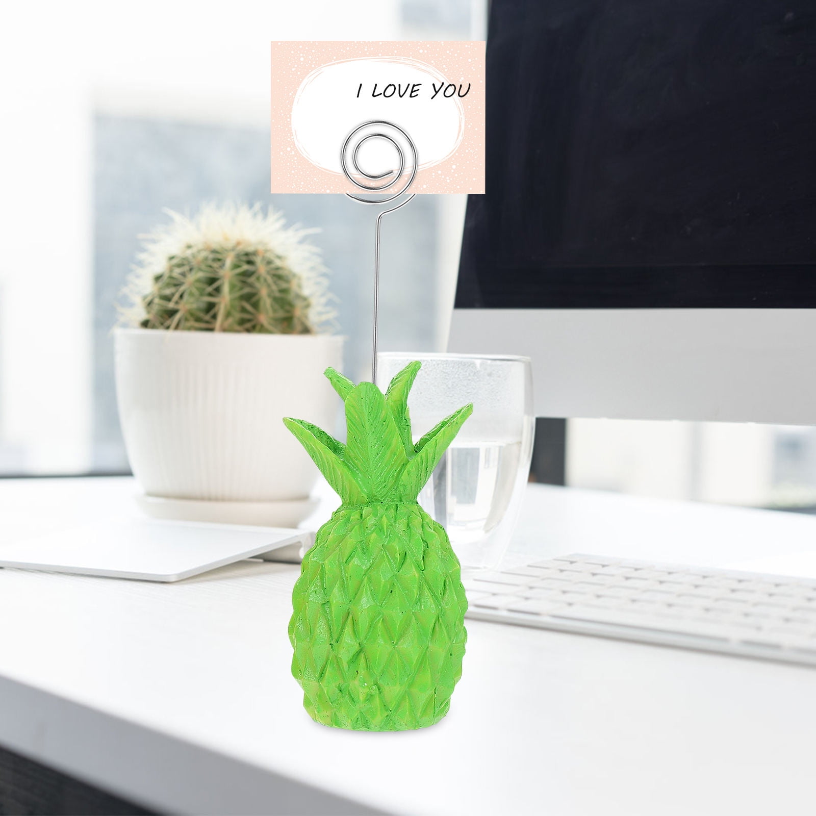 LEORX 2pcs Pineapple Shaped Desktop Photo Clips Memo Holders For Notes ...