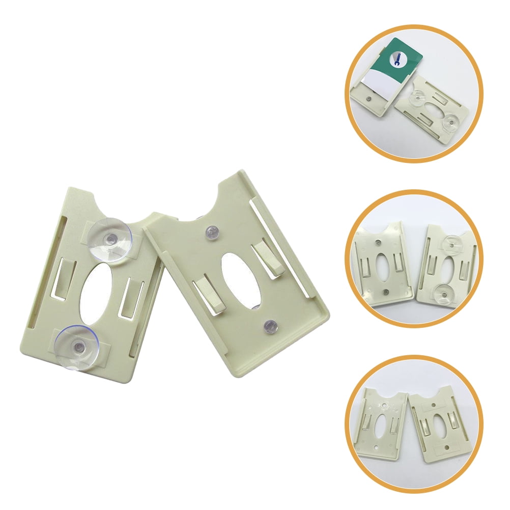LEORX 2pcs Windshield Ticket Holder Plastic Beige Suction Cup Mounting ...