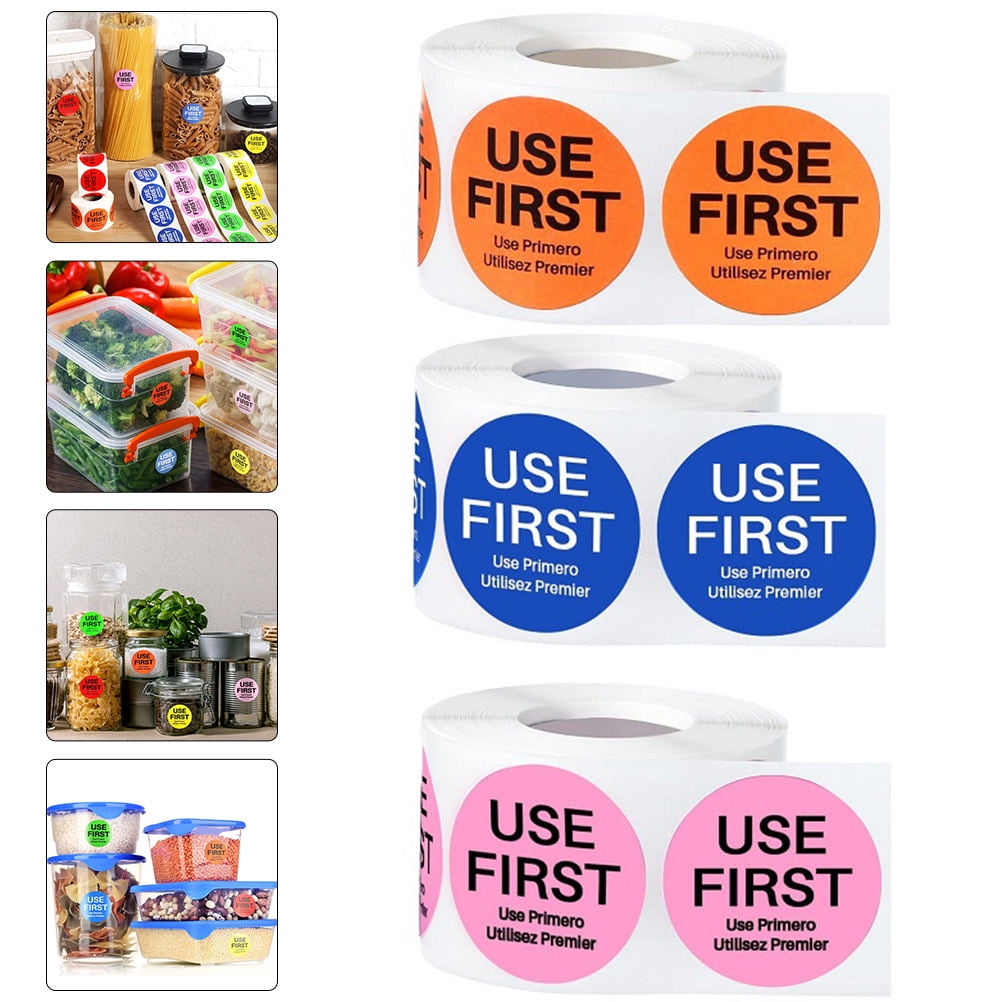 LEORX 3 Rolls of Food Labels Stickers Adhesive Sticker Material Marking ...