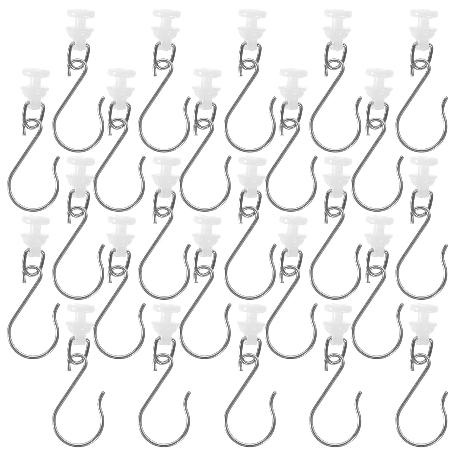 LEORX 30 Set Stainless Steel Drapery Hooks for Curtains with and Use in ...
