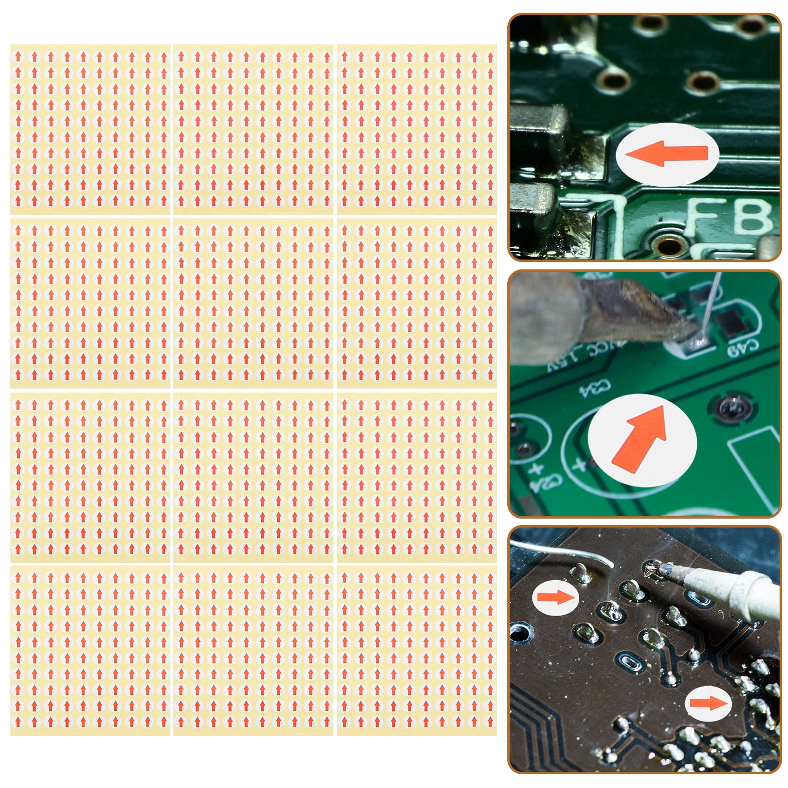 LEORX 3200PCS 10mm Self Adhesive Red Arrow Labels Removable Small ...