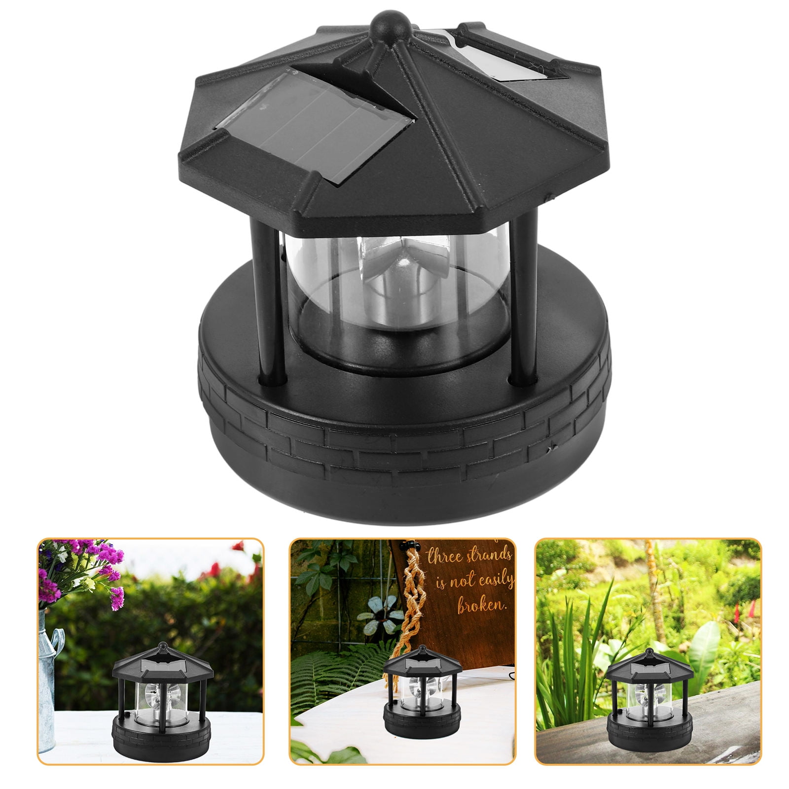 LEORX 360° Rotating Solar Garden Lights Waterproof Outdoor Decor Solar ...