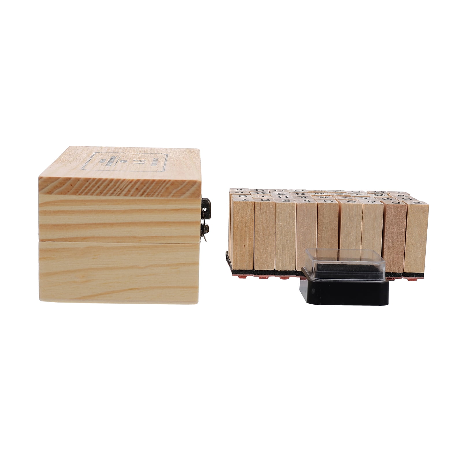 LEORX 36Pcs DIY Wood Letter Number Stamps Multi Color Decorative Seal ...