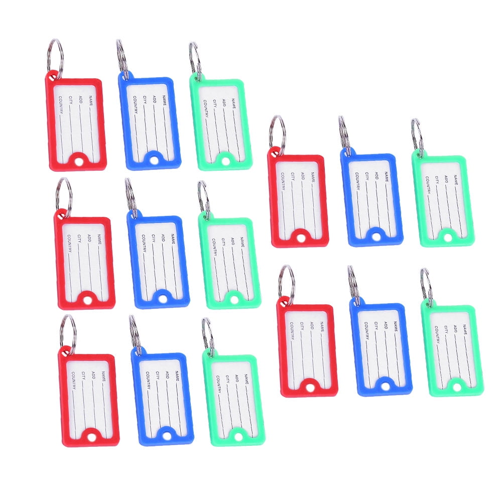 LEORX 36pcs Plastic Key Tags With Split Rings Id Labels For Hotel ...