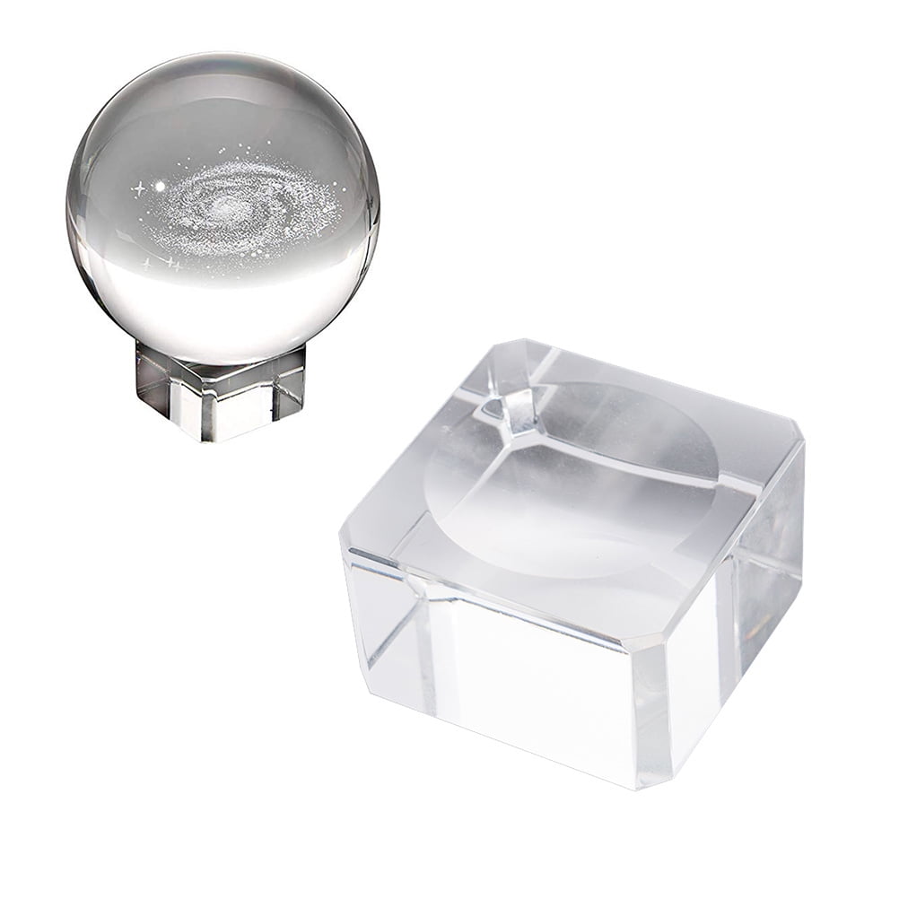LEORX 3PCS Crystal Ball Display Stand Clear Round Ball Storage Holder ...