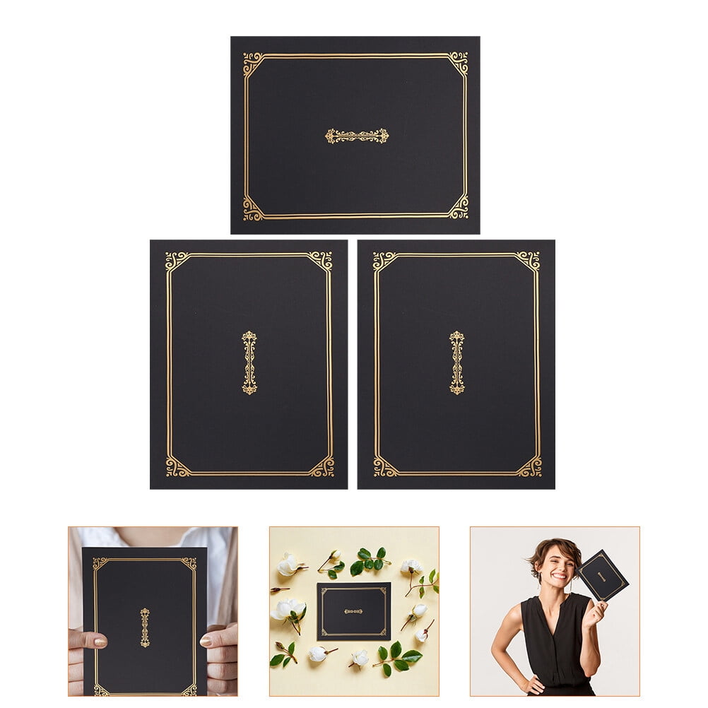 LEORX 3Pcs Graduation Diploma Holder Black Paper Certificate Protective ...
