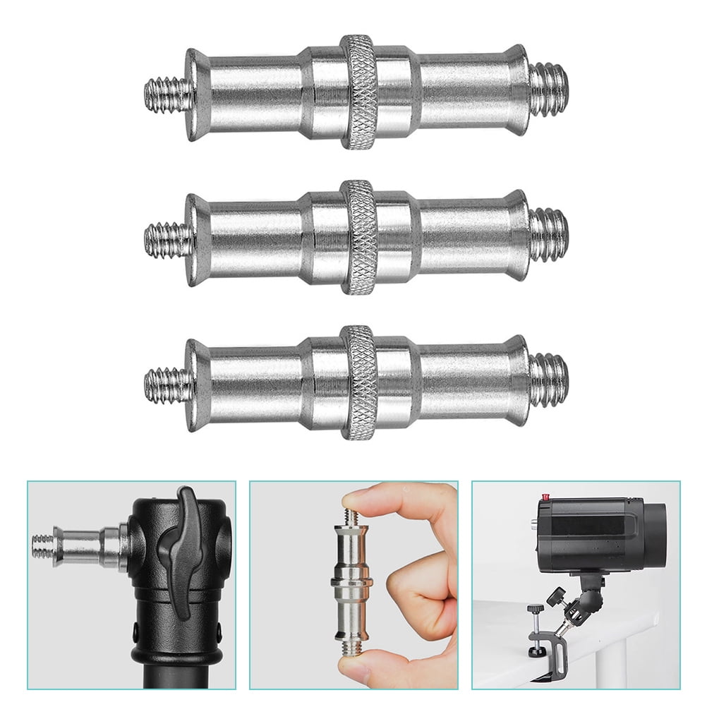 LEORX 3Pcs Silver Square Threaded Screw Adapter for Camera and Light ...