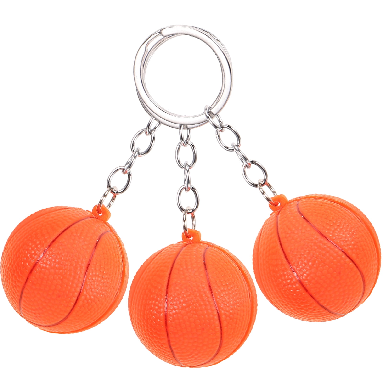 LEORX Sports Team Keychains Basketball Keyring Orange PVC 3Pack for ...