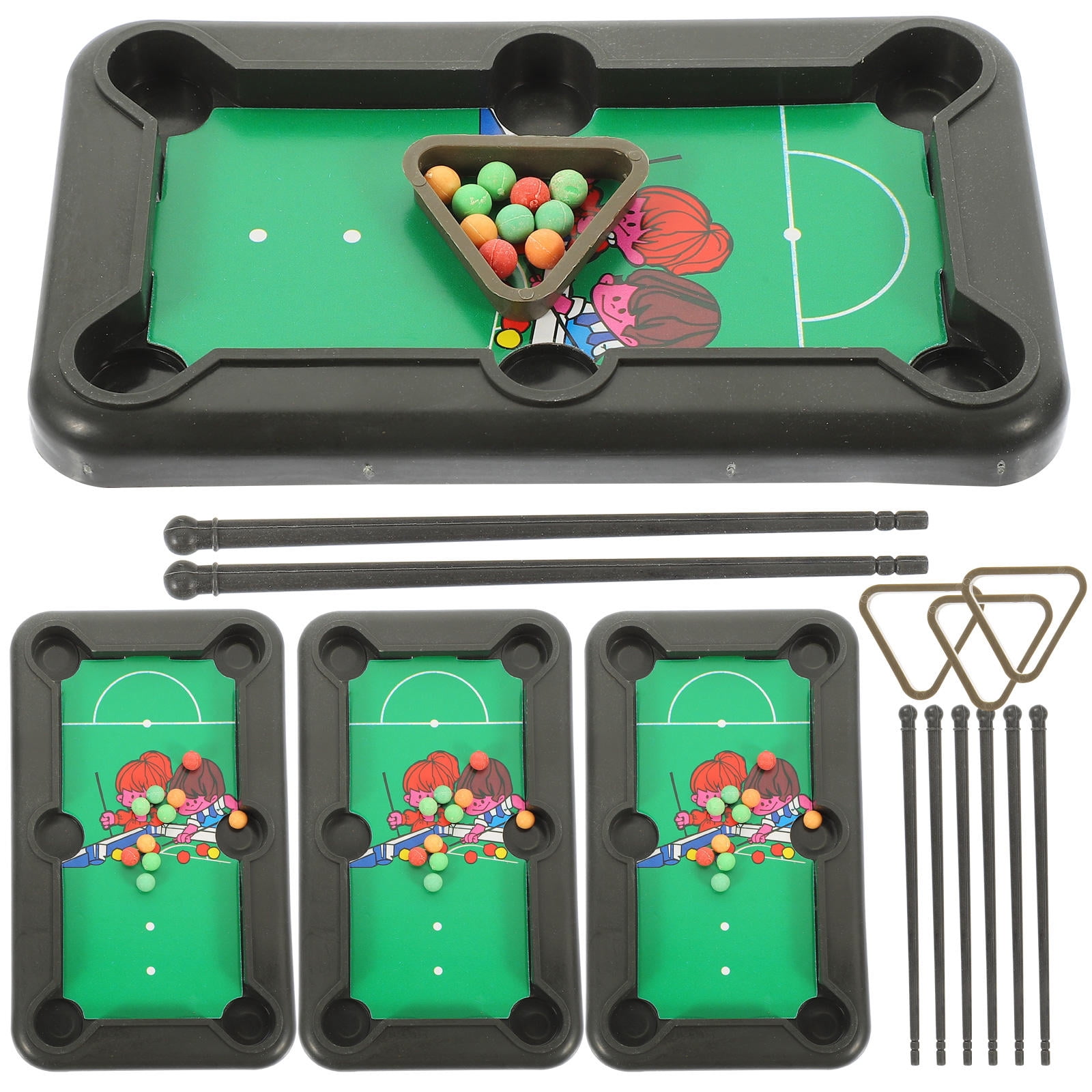 LEORX 4 Sets Pool Table Top Game Plastic Entertainment Living Room ...