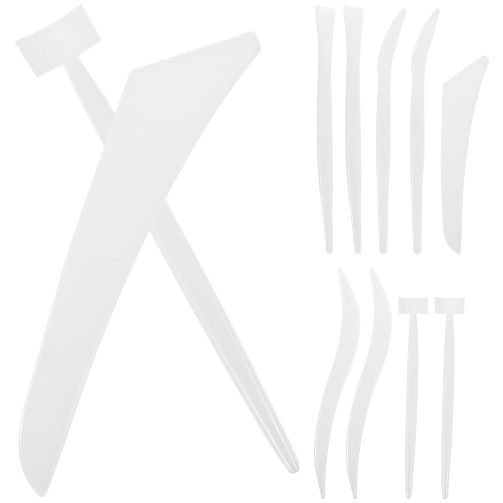 LEORX 4 Sets Pottery Figurine Tool White Plastic for Craft Tools with Carving Shaping Smoothing ...