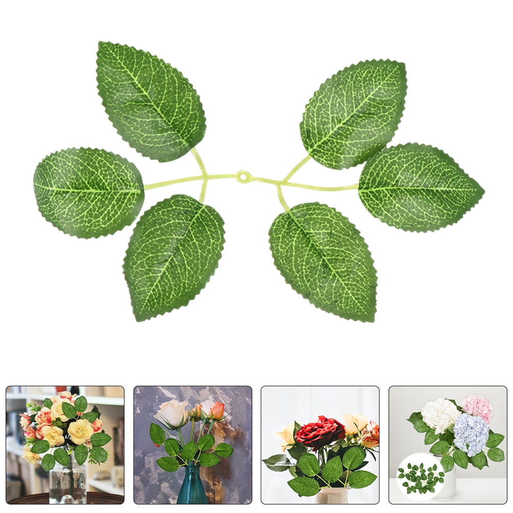 LEORX 40Pcs Realistic Green Leaves Green Plastic Ideal For Home Decor ...