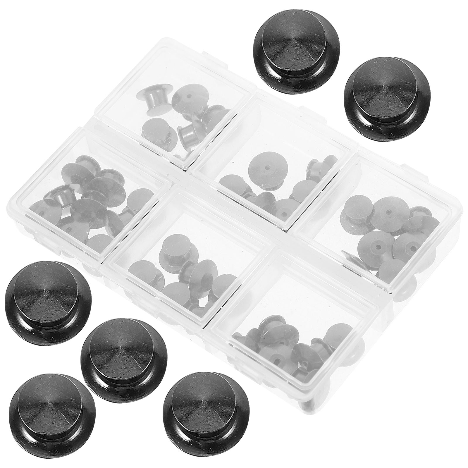 LEORX Flat Round Pin Backings Locking Alloy 40-Pcs - Walmart.com