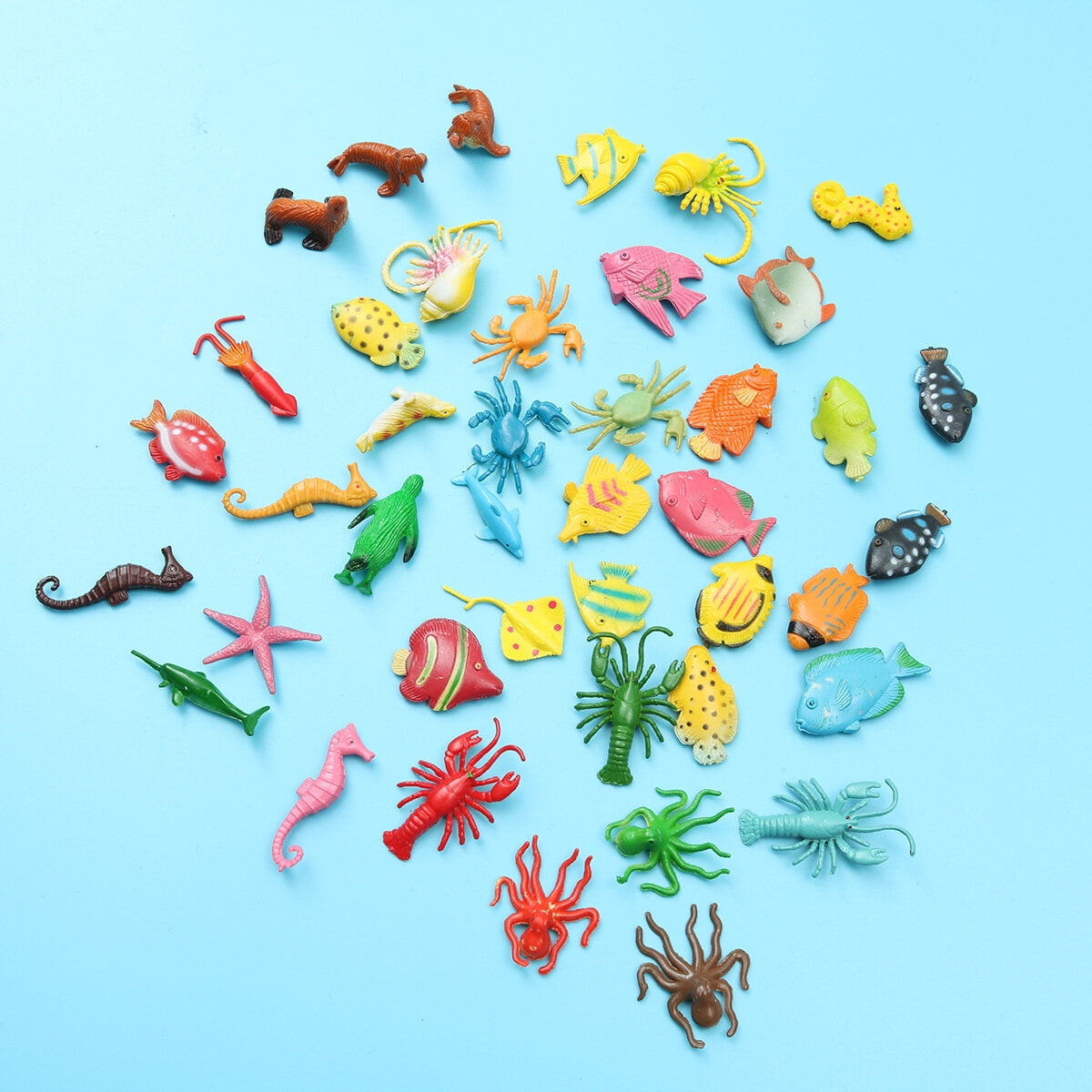 LEORX 40pcs Sea Animal Figurine Assorted Color for Cognitive ...