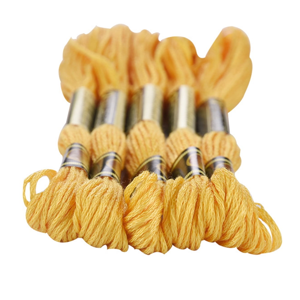 LEORX 48PCS Sewing Thread Set Embroidery Threads Yellow for Handmade ...