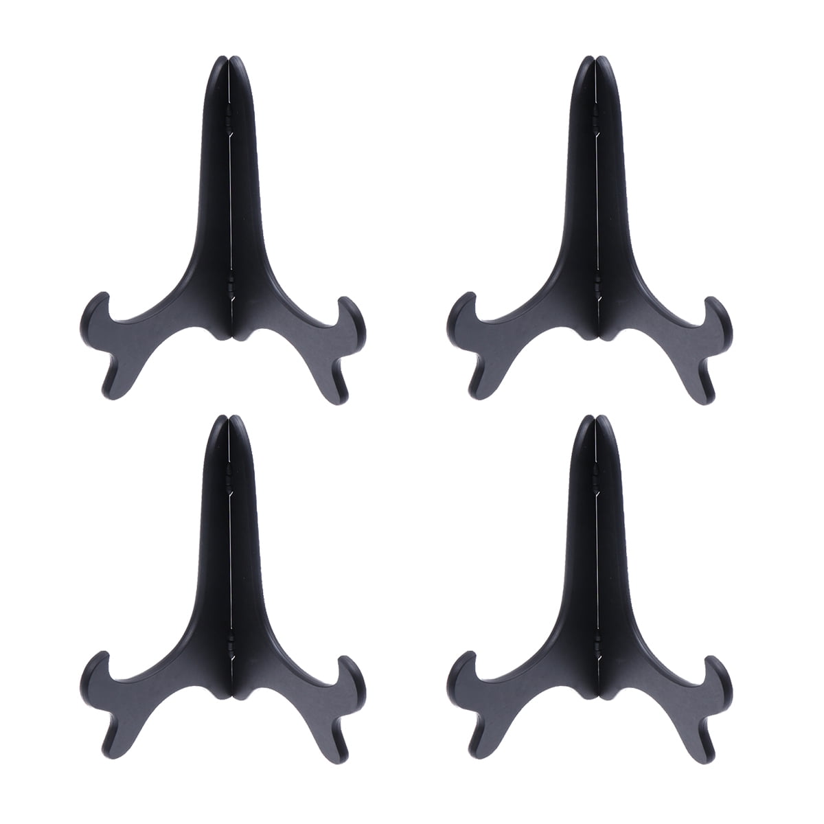 LEORX 4PCS Dish Rack Plastic Plates Display Rack Black Plastic ...