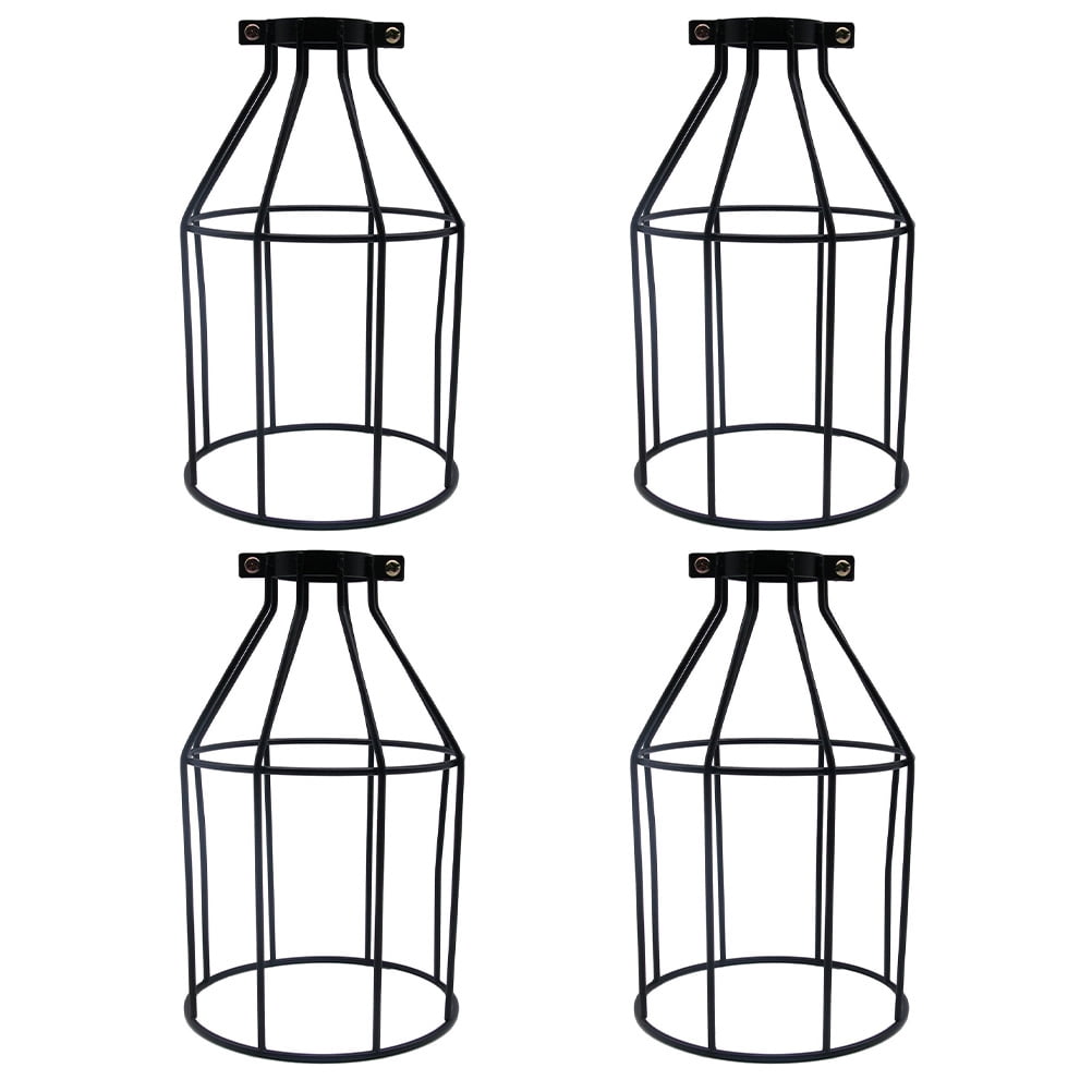 LEORX 4Pcs Black Iron Cage Shape Rustic Lampshade For Wall Lamp ...