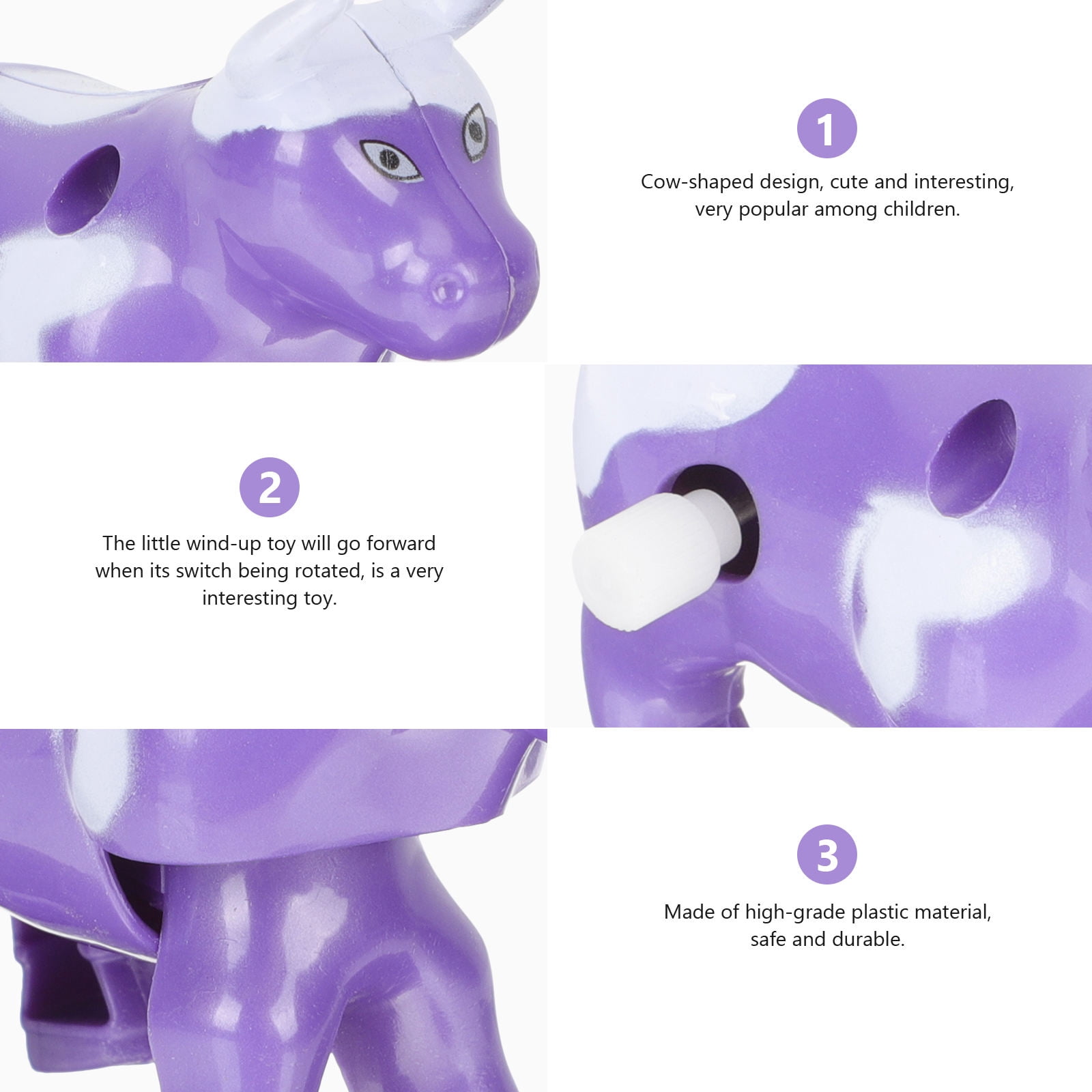 LEORX 4pcs Cattle Shape Wind-up Walking Toys Plastic Purple Tactile ...