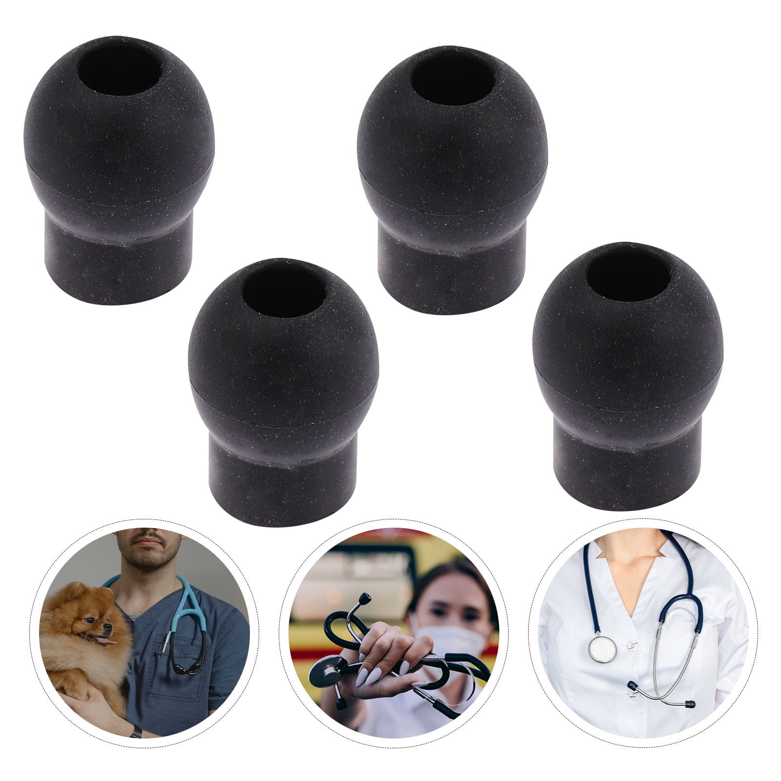 LEORX Stethoscope Earbuds Black PVC 4Pcs - Walmart.com