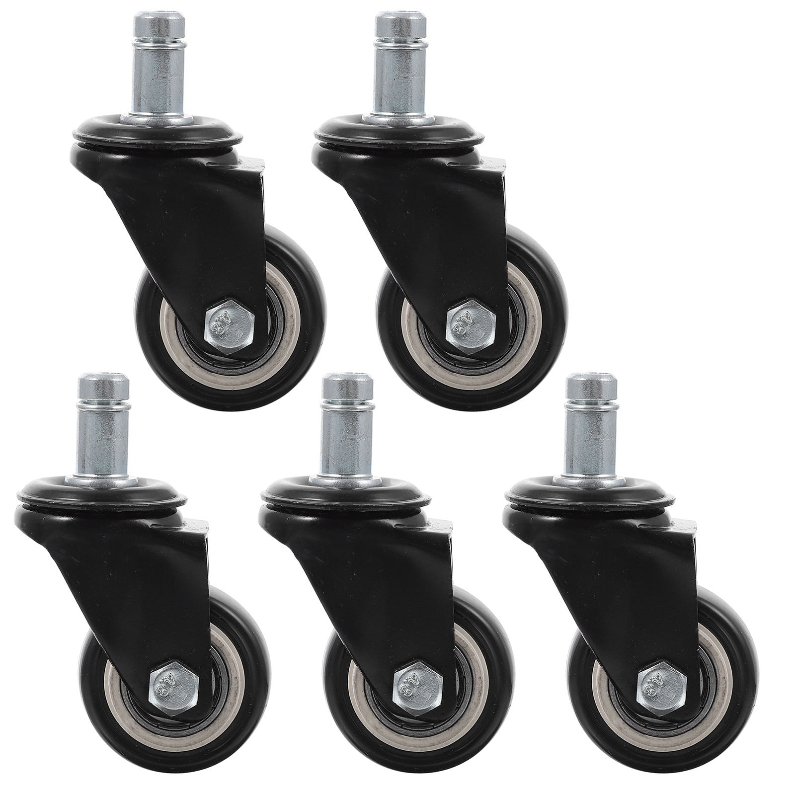LEORX 5 Pcs Attachable Wheels for Chair Black Universal Design for ...