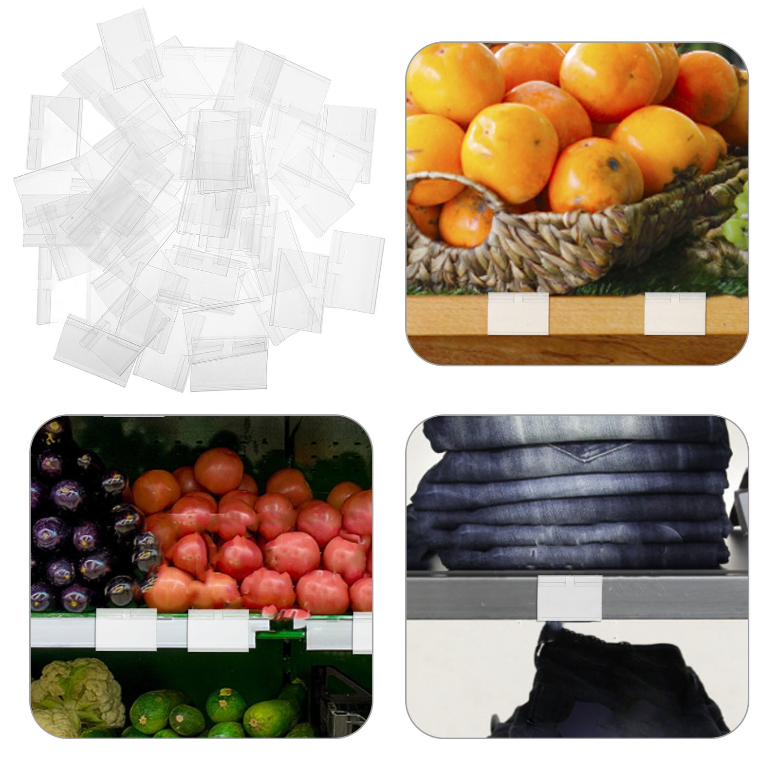 LEORX 50 Pcs Sign Shelf Price Tag Product Labels Shopping 6.00X4.20X2 ...