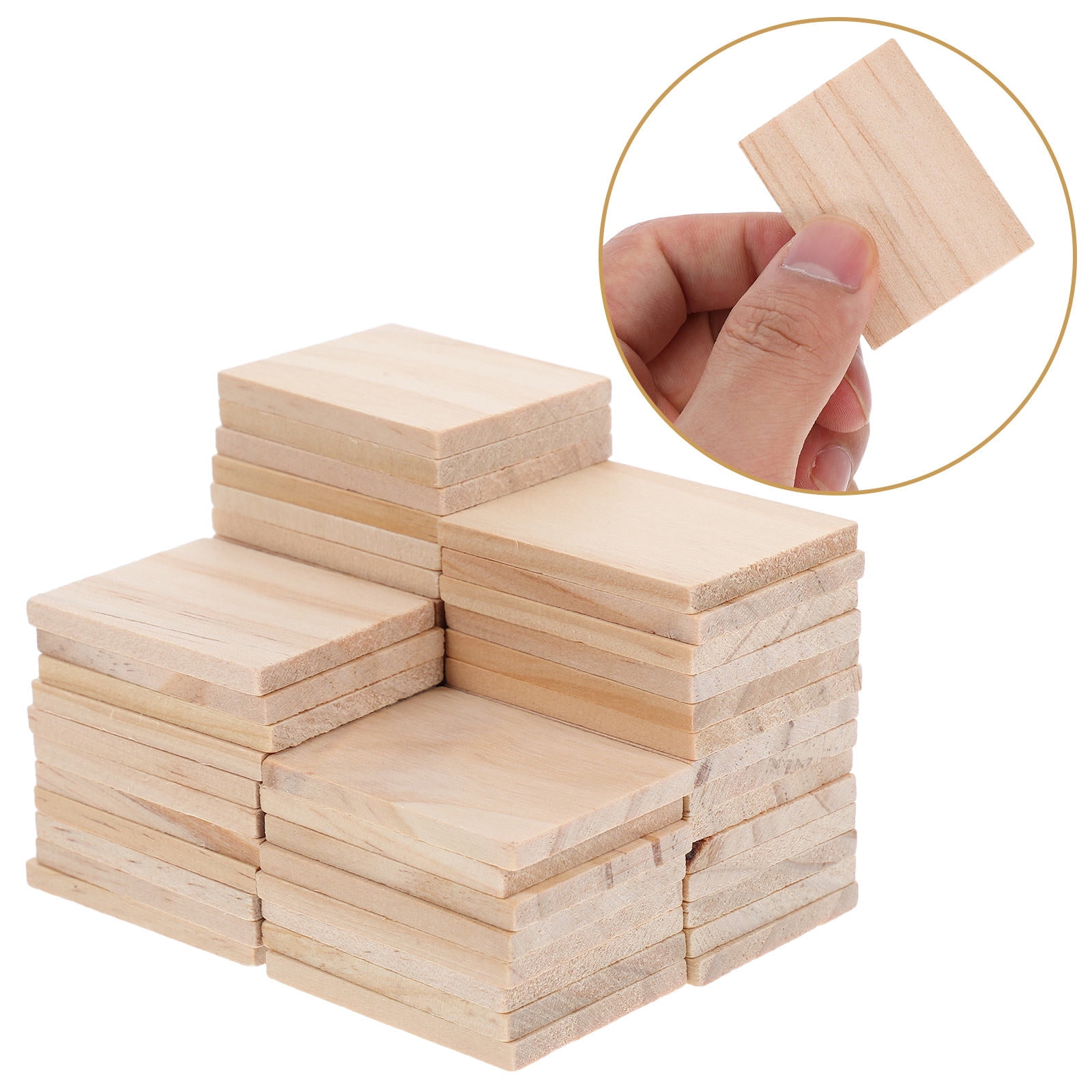 LEORX Beige Rectangle Wood Blanks Versatile Craft Supplies for Home ...