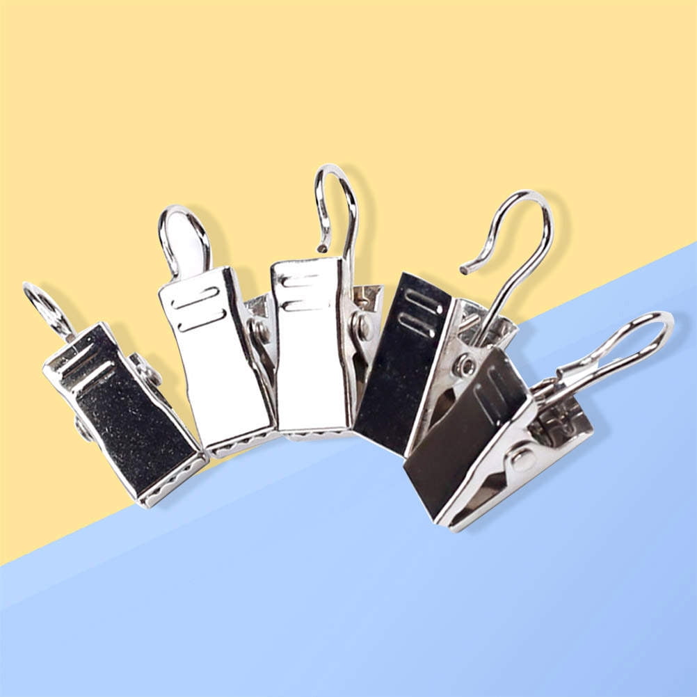 LEORX 50Pack Patio Light Hooks Iron Flat Hooks for Curtain Tieback Hooks Outdoor Lighting ...