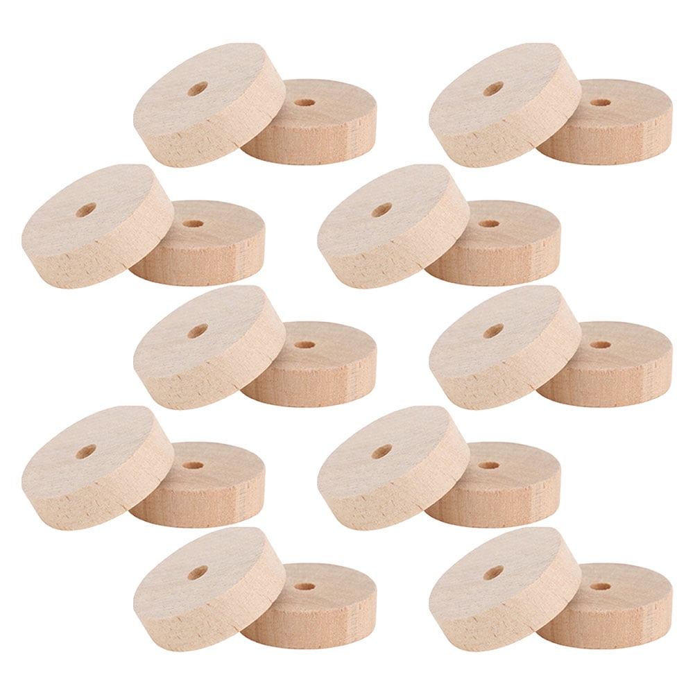 LEORX 54Pack Wooden Rolling Wheel Toy for Crafts and Hobbyists Khaki 1 ...