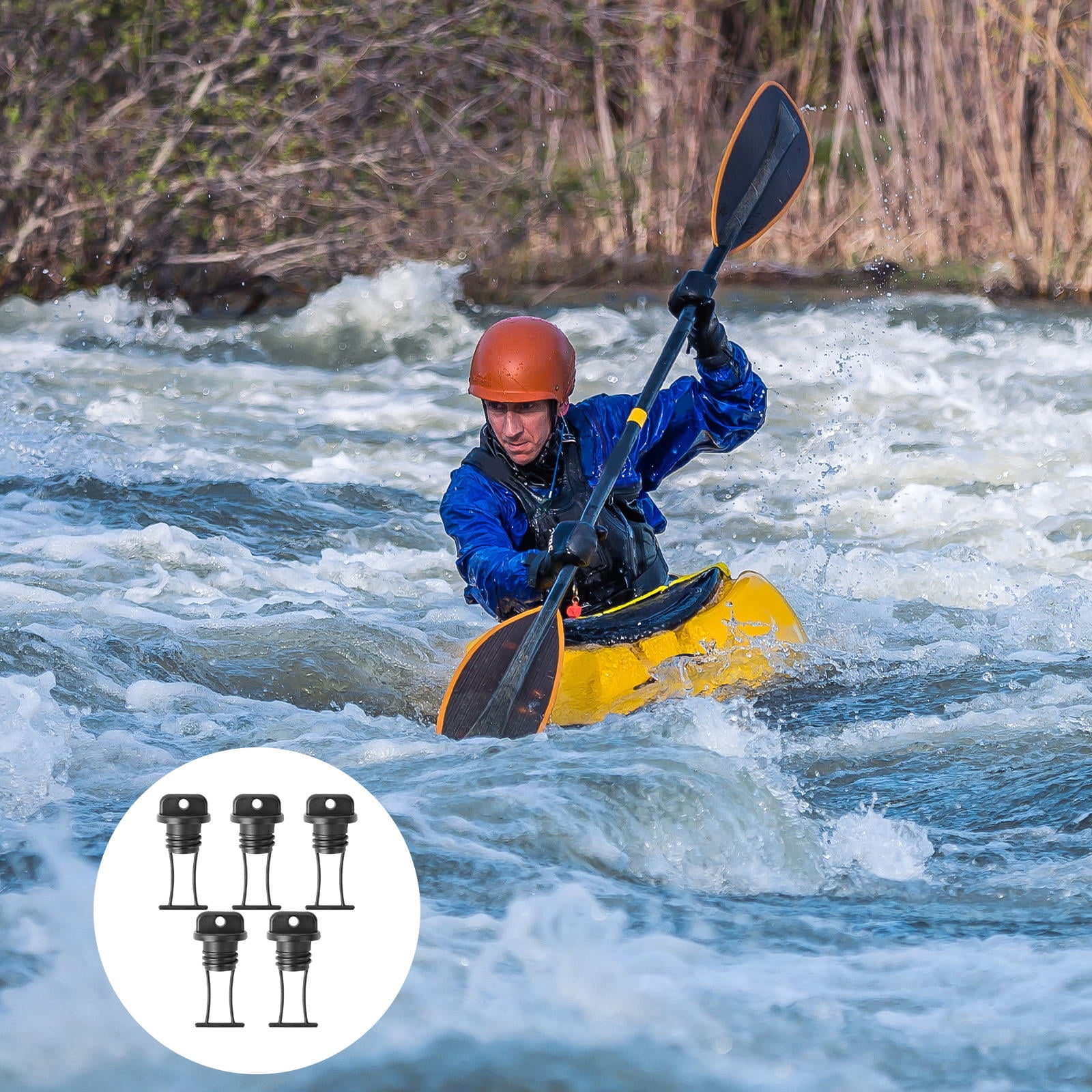 LEORX 5Pcs Boat Threaded Drain Plug Tapered Black Nylon for Kayak and ...