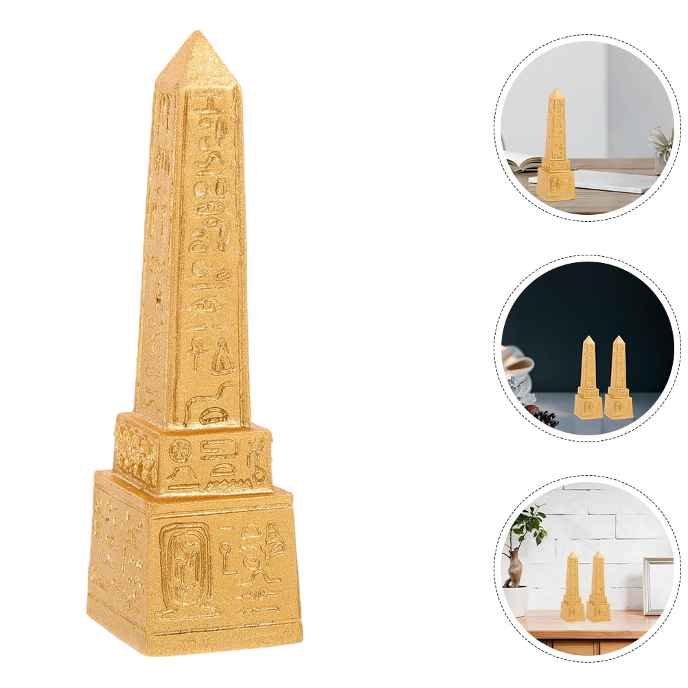 LEORX 5Pcs Golden Resin Ancient Egypt Obelisk Figurine for Desktop and ...