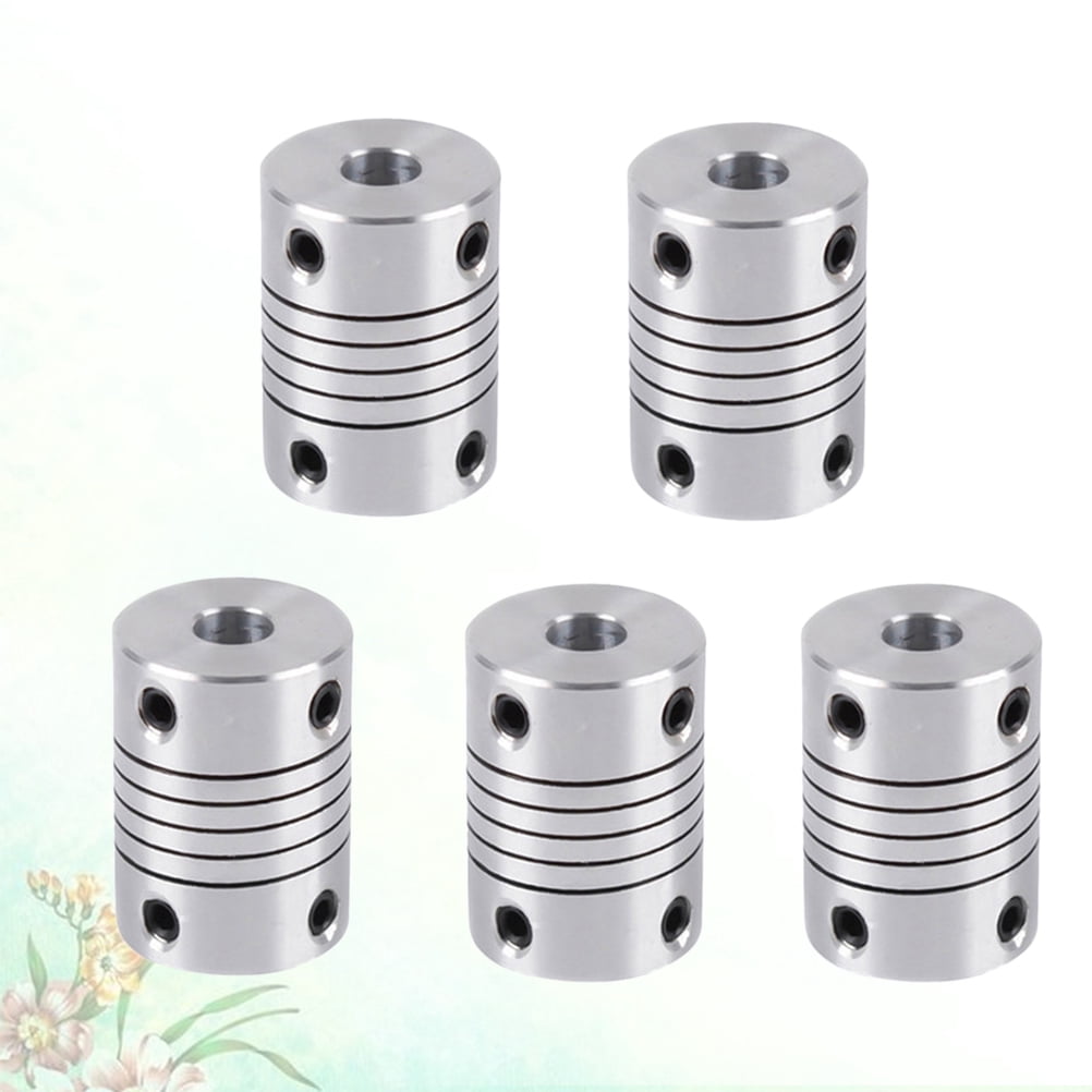 LEORX 5Pcs Silver Aluminum Flexible Coupler for Stepper Motor Encoder ...
