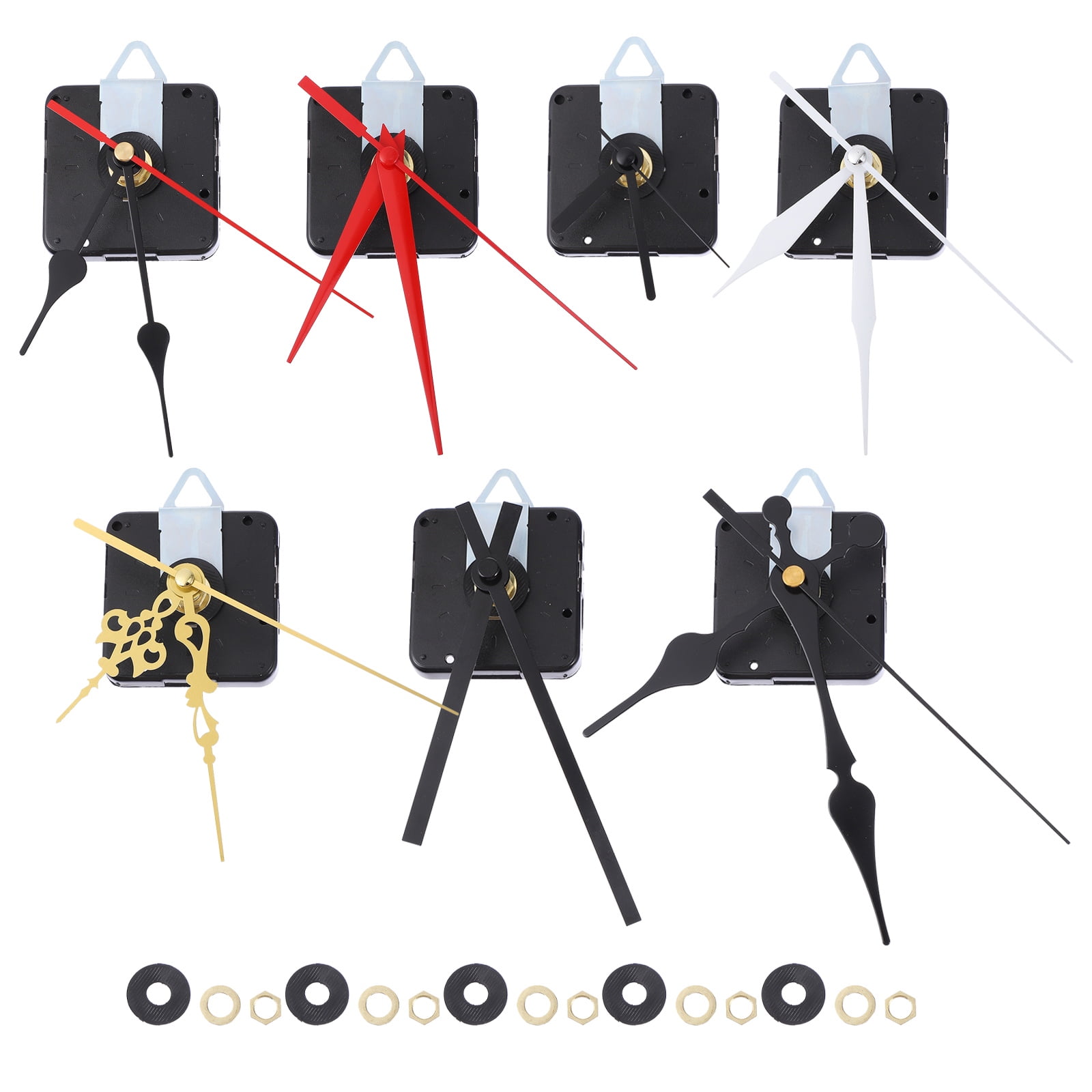 LEORX 5Set Diy Clock Parts Kit with Black Plastic Clock Mechanism for ...
