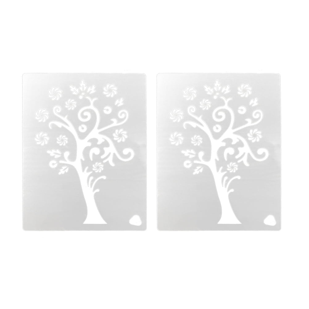 LEORX 5Pcs Tree Pattern Drawing Templates White Painting Stencils for ...