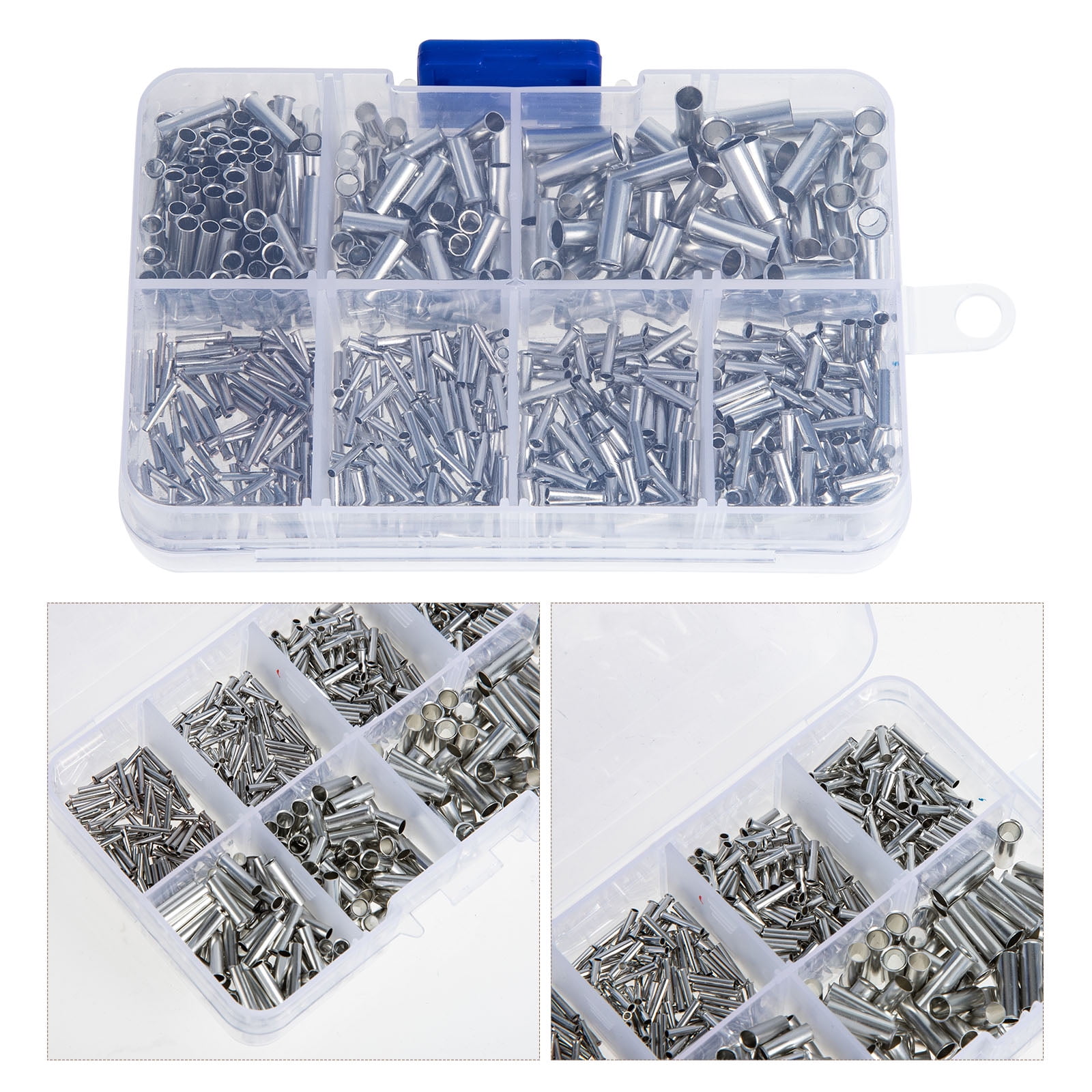 LEORX 600Pcs Silver Cylindrical Non-Insulated Metal Wire End Ferrules ...
