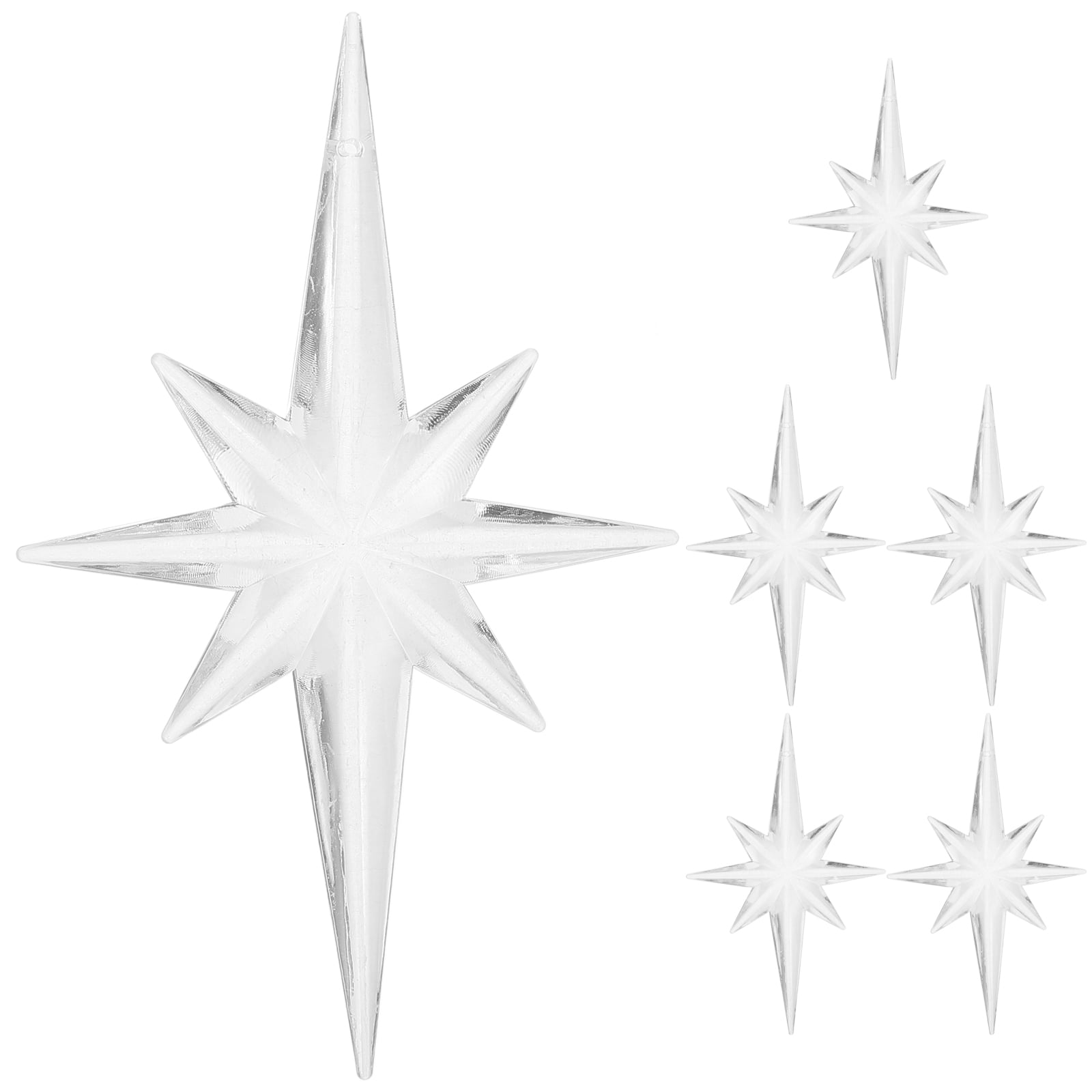 LEORX 6Pcs Acrylic Star Shaped Hanging Ornaments for Christmas and New ...