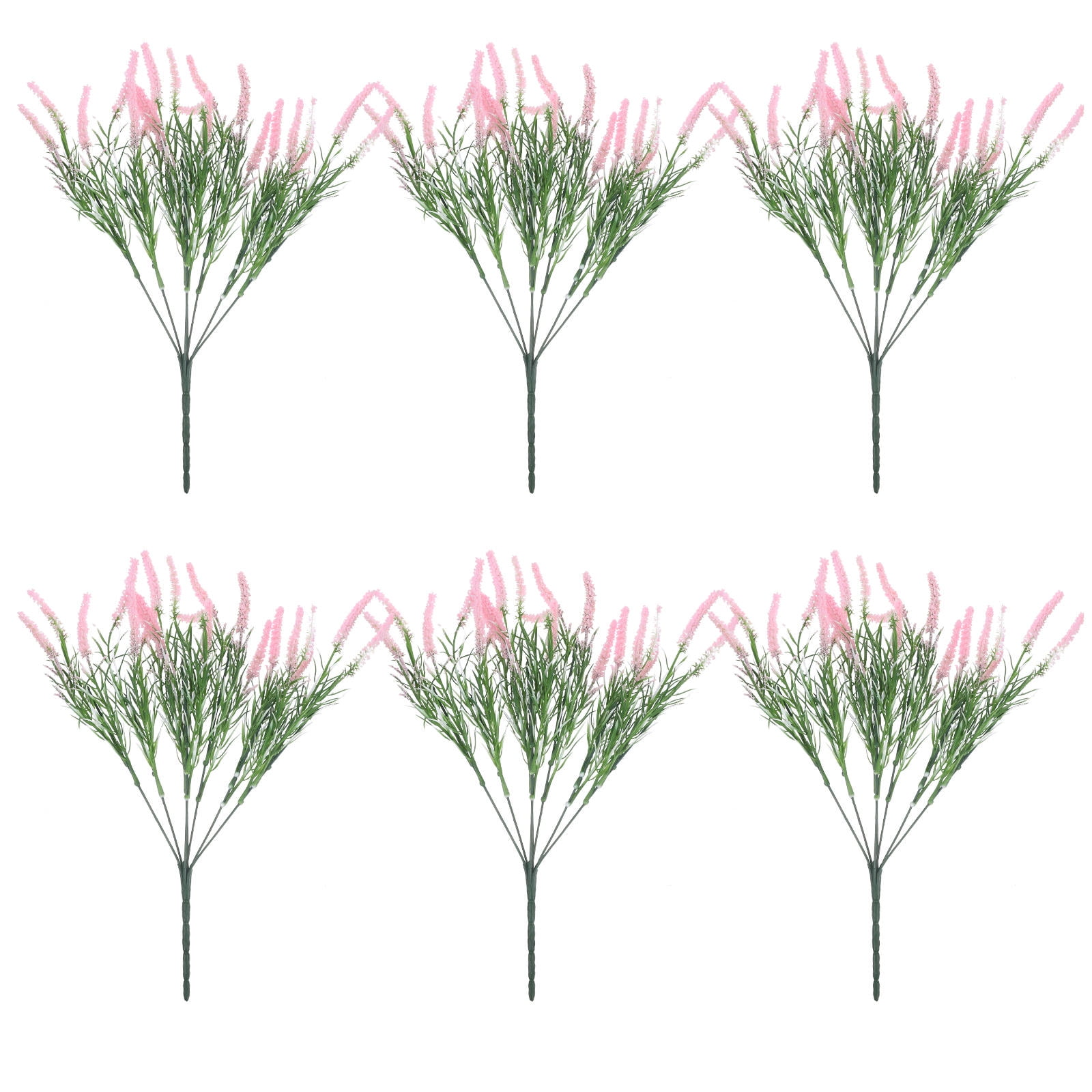 LEORX 6Pcs Pink Fake Lavender Flowers Realistic Simulated Plant for ...