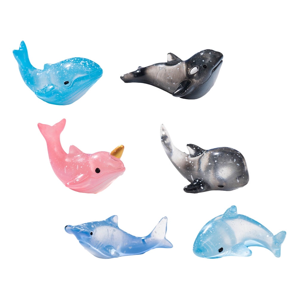 LEORX 6Pcs Miniature Ocean Animals Figures Resin Statue Realistic ...