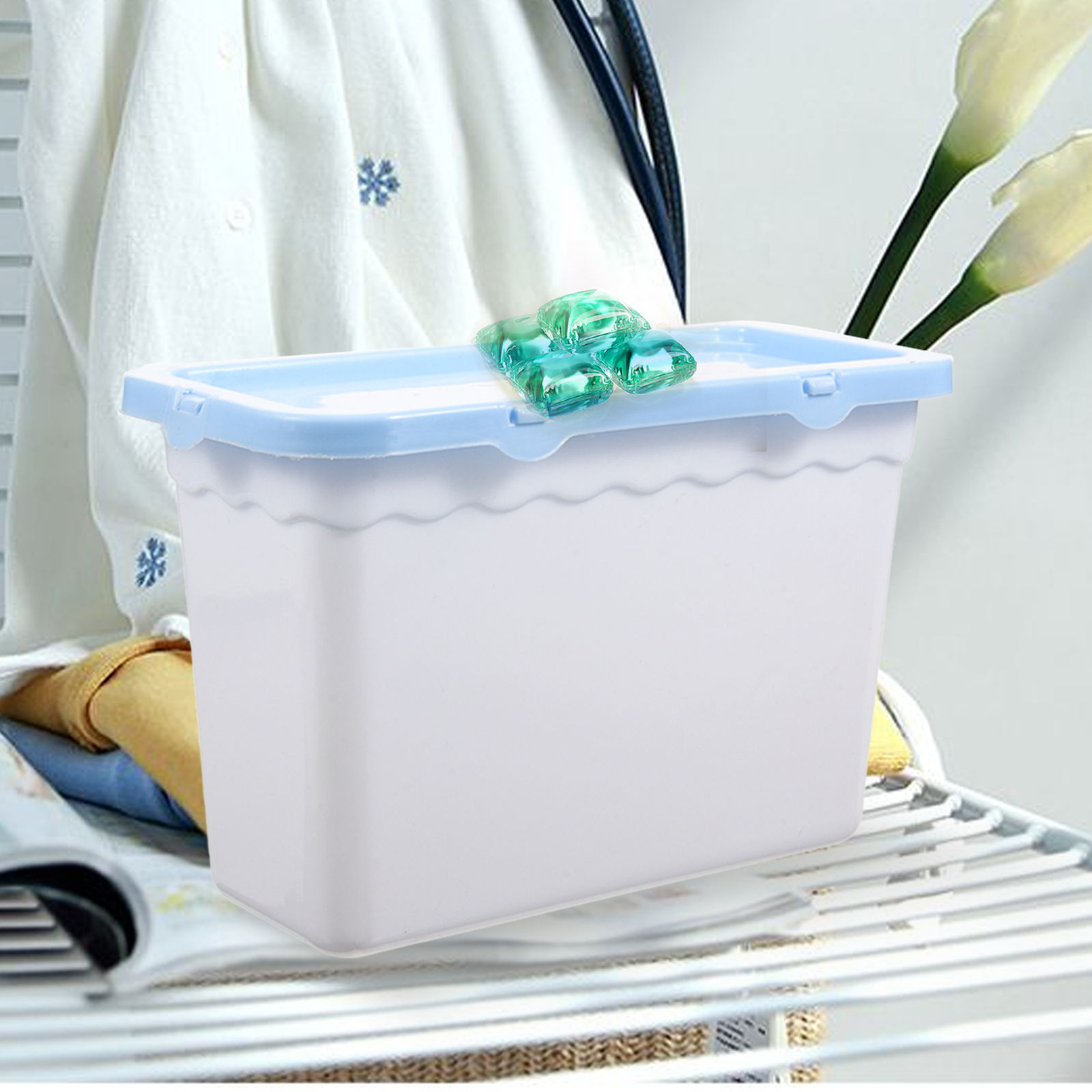 LEORX 6Pcs Rectangular Laundry Pod Container White Organizing for ...