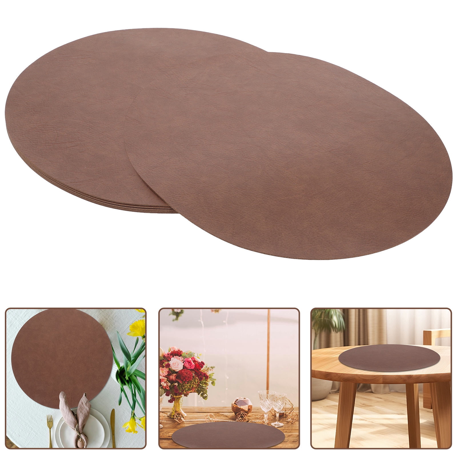 LEORX 6Pcs Round Table Mats with Refined Texture for Dining and Kitchen ...